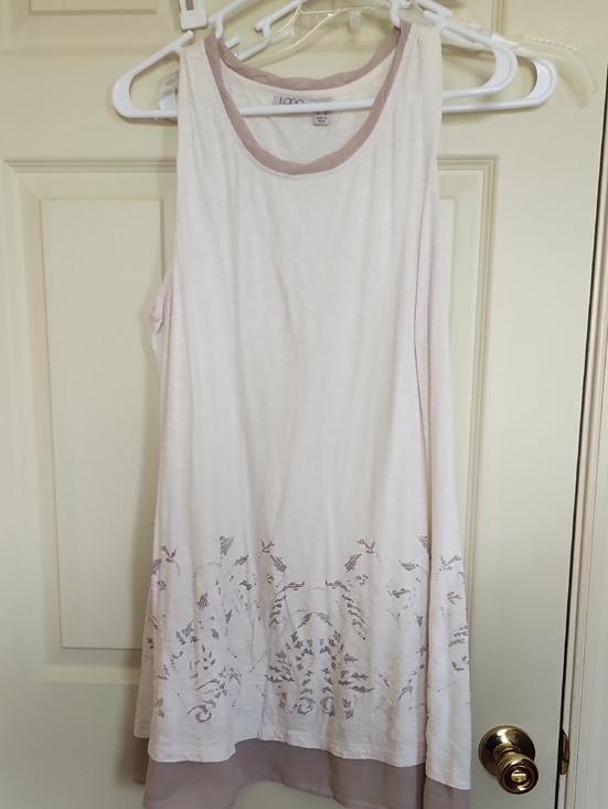 LOGO by Lori Goldstein | Tops | Logo Tank Long Length Cream With Light ...